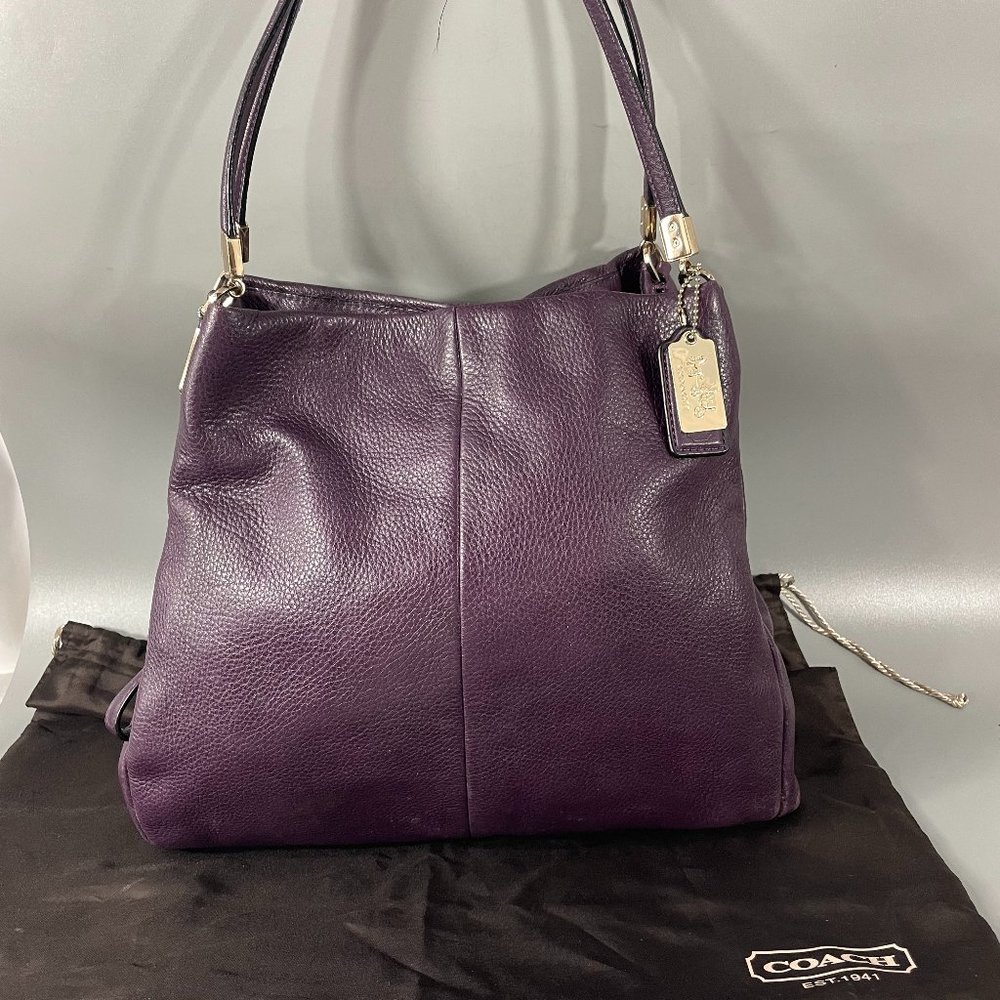 Coach #26224 Madison Leather Phoebe Shoulder Bag, Pur… - Gem